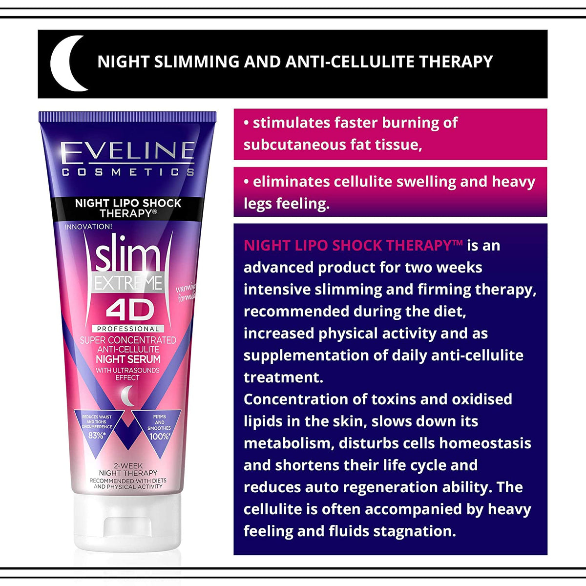 4D Super Concentrated Cellulite Cream with Night Lipo Shock Therapy