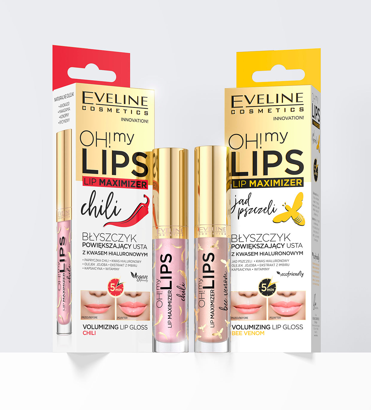 Eveline Cosmetics LIPS Collection - Lipstick, Lipgloss, Base